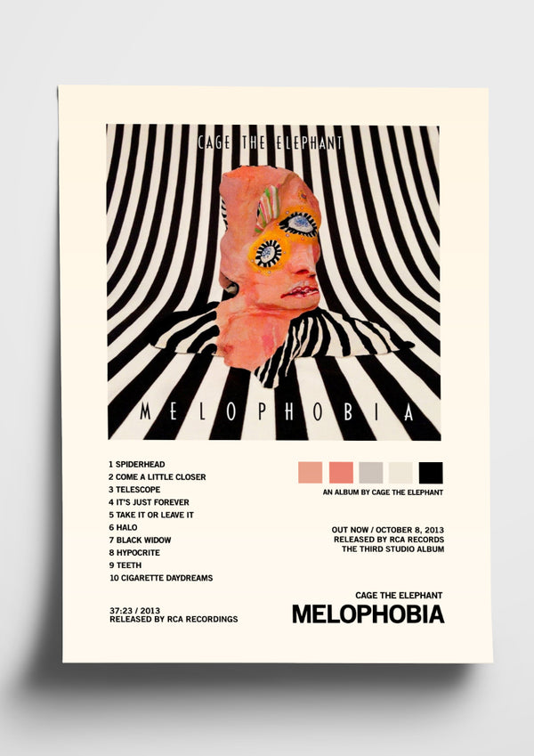 Cage The Elephant 'Melophobia' Album Art Tracklist Poster – The Indie ...