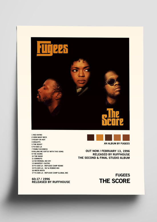 Fugees 'The Score' Album Art Tracklist Poster – The Indie Planet