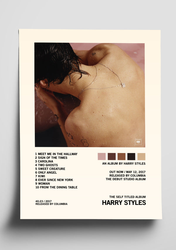 Harry Styles 'Self Titled' Album Art Tracklist Poster – The Indie Planet
