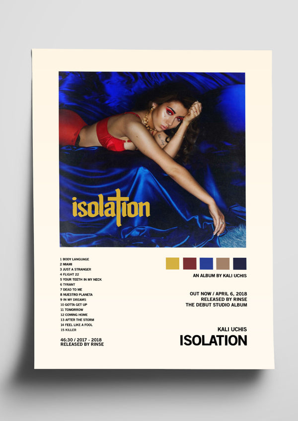 Kali Uchis 'Isolation' Album Art Tracklist Poster – The Indie Planet