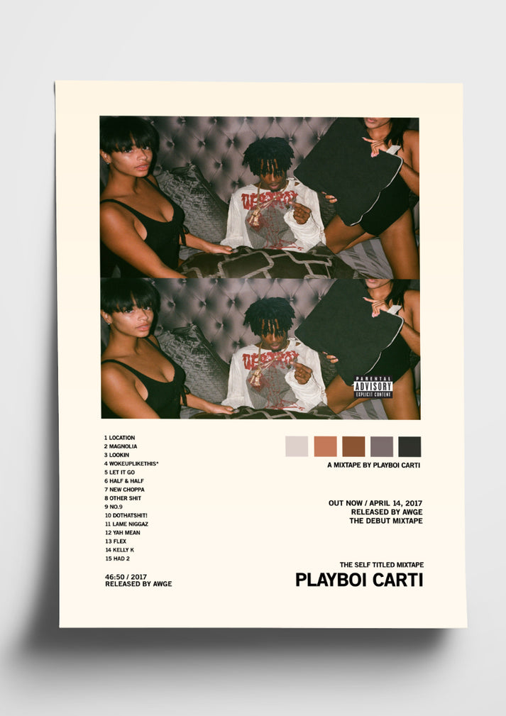 Playboi Carti 'Self Titled' Album Art Tracklist Poster – The Indie Planet