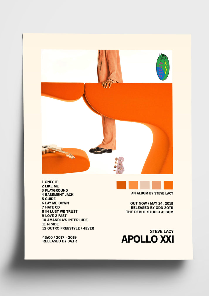 Steve Lacy 'APOLLO XXI' Album Art Tracklist Poster – The Indie Planet